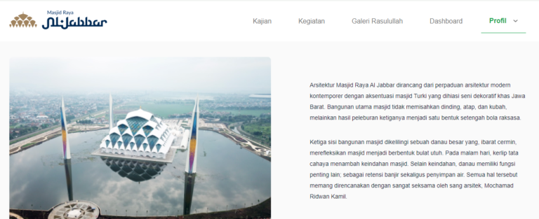 11 Contoh Website Masjid Dengan Desain Menarik - Badoy Studio